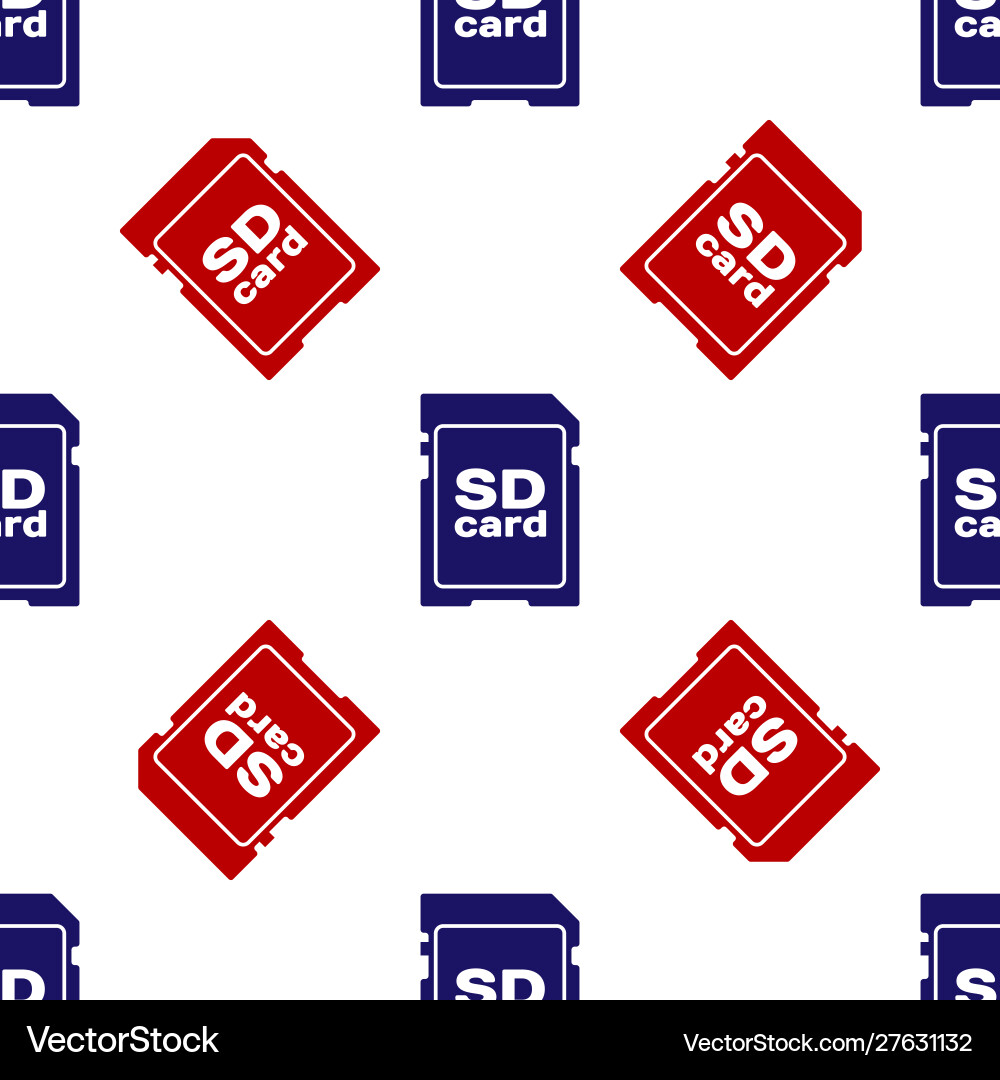 Blue and red sd card icon isolated seamless Vector Image