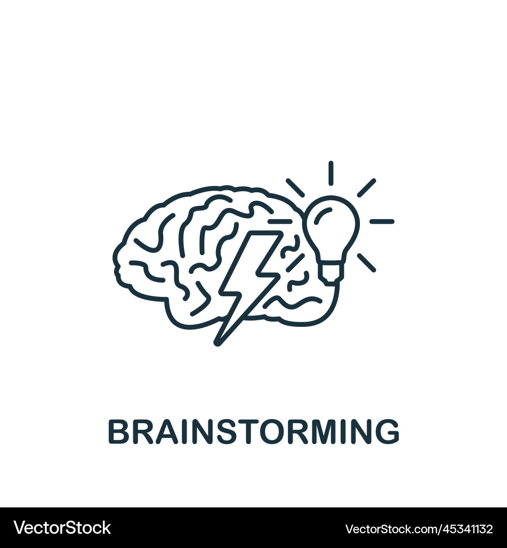 Brainstorming icon monochrome simple project Vector Image