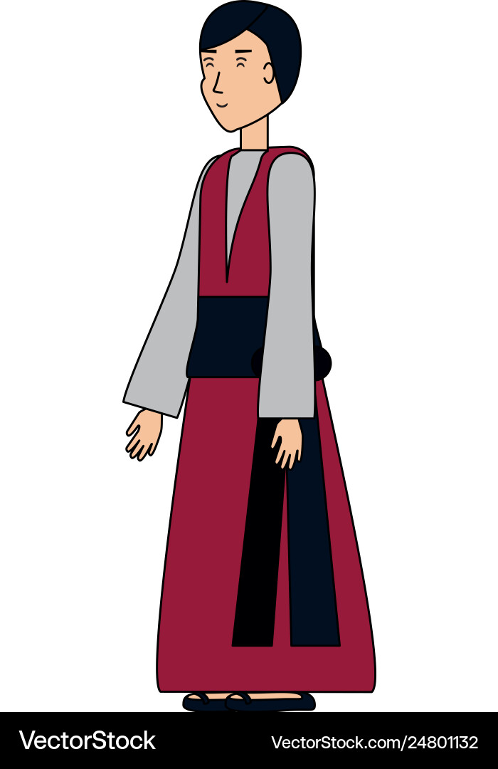 Chinese man with traditional costume Royalty Free Vector