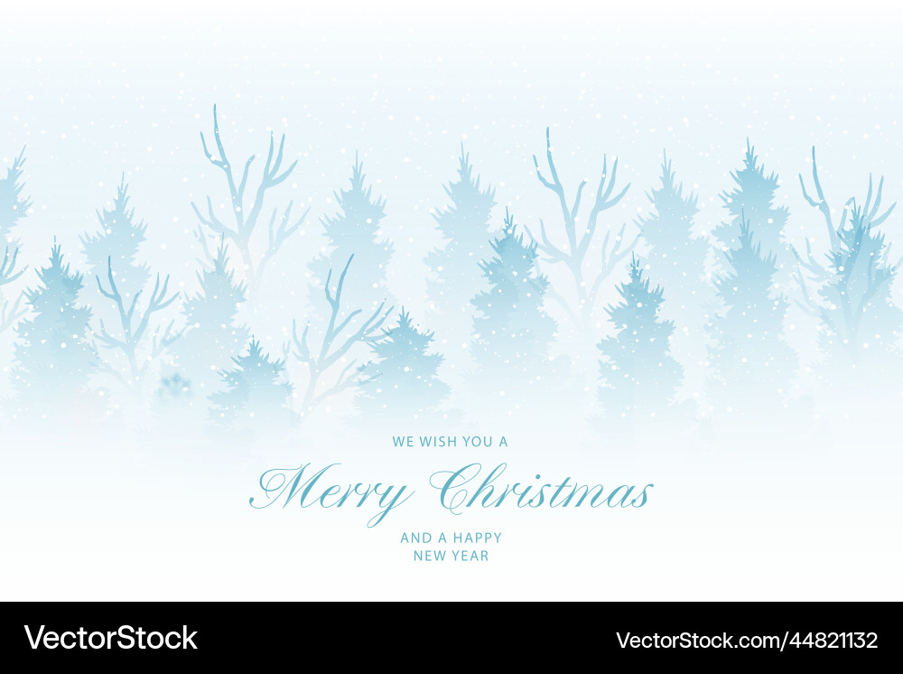 Clean christmas card with landscape Royalty Free Vector