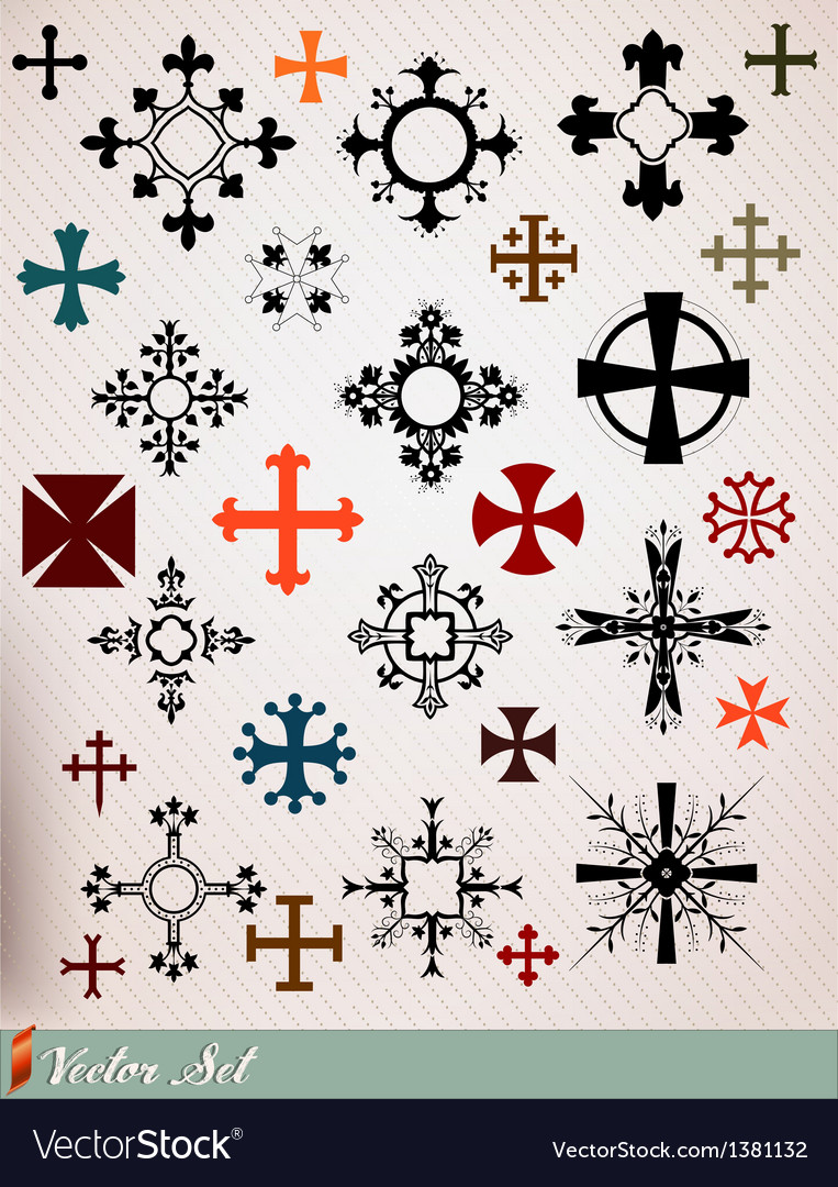 Crosses set Royalty Free Vector Image - VectorStock