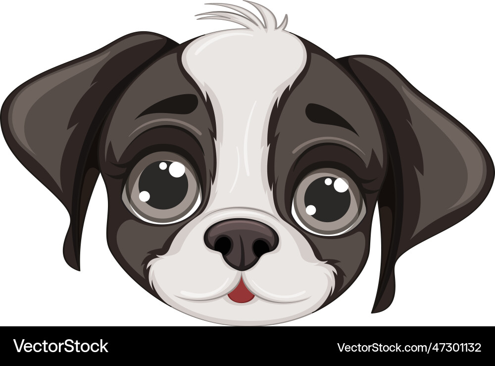 Cute dog face cartoon isolated Royalty Free Vector Image