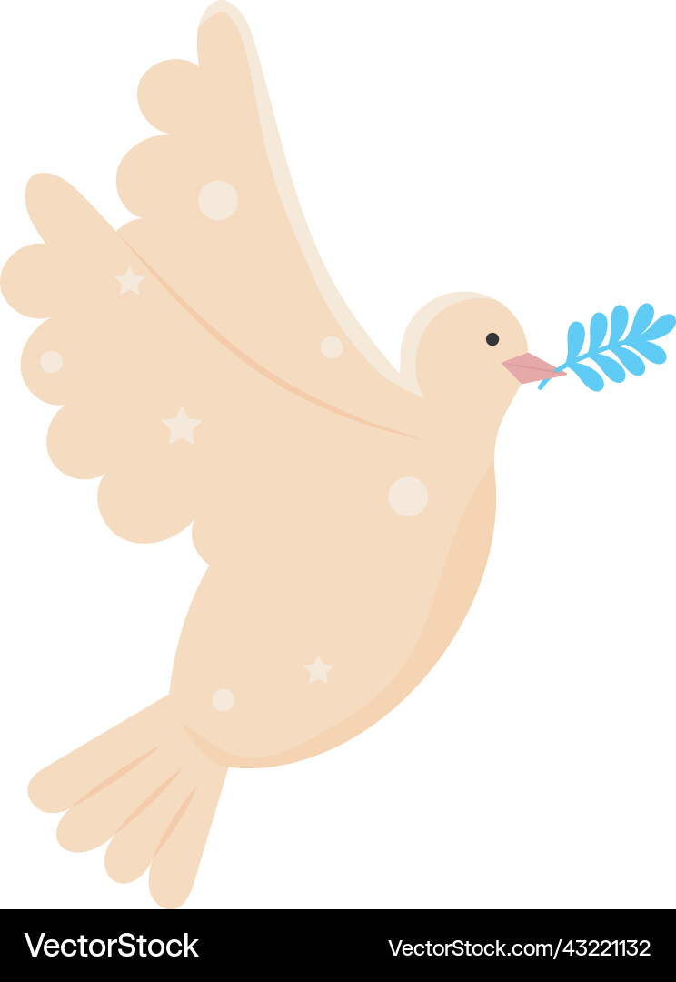 Dove with olive branch Royalty Free Vector Image