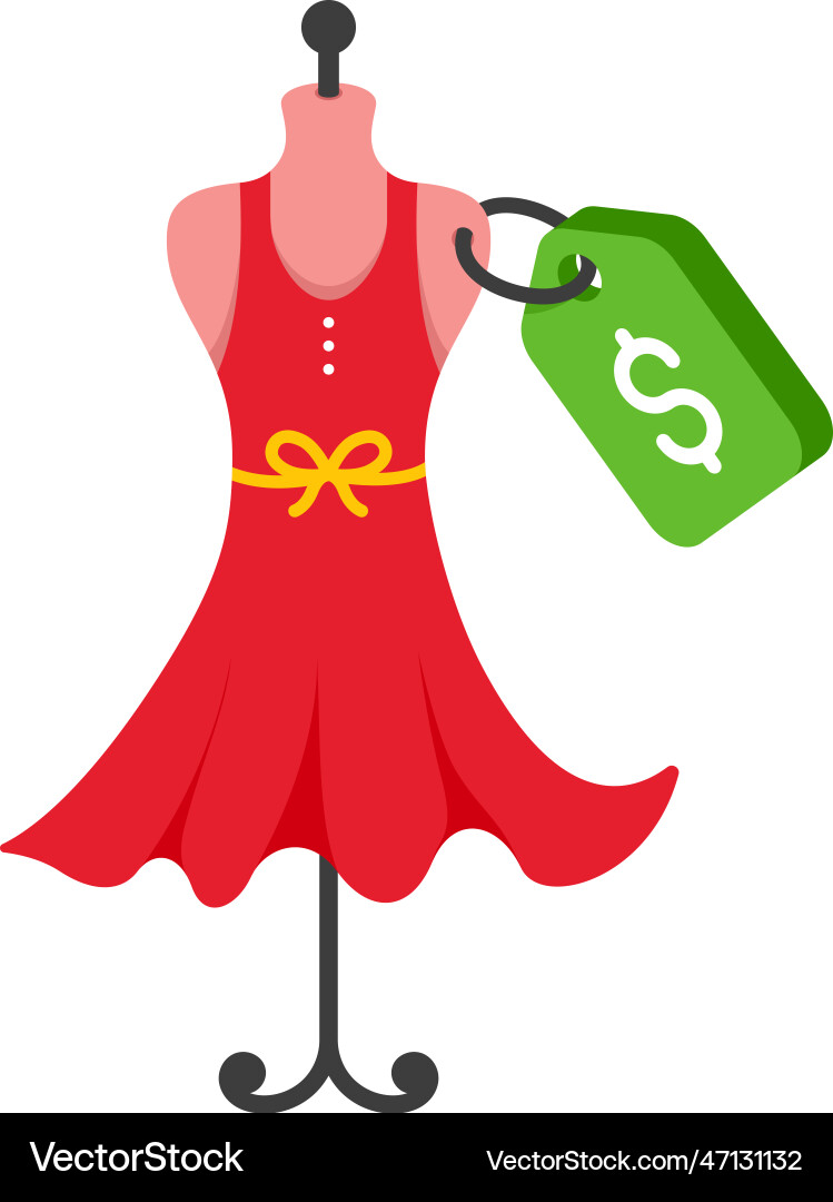 Dress shopping flat icon design Royalty Free Vector Image