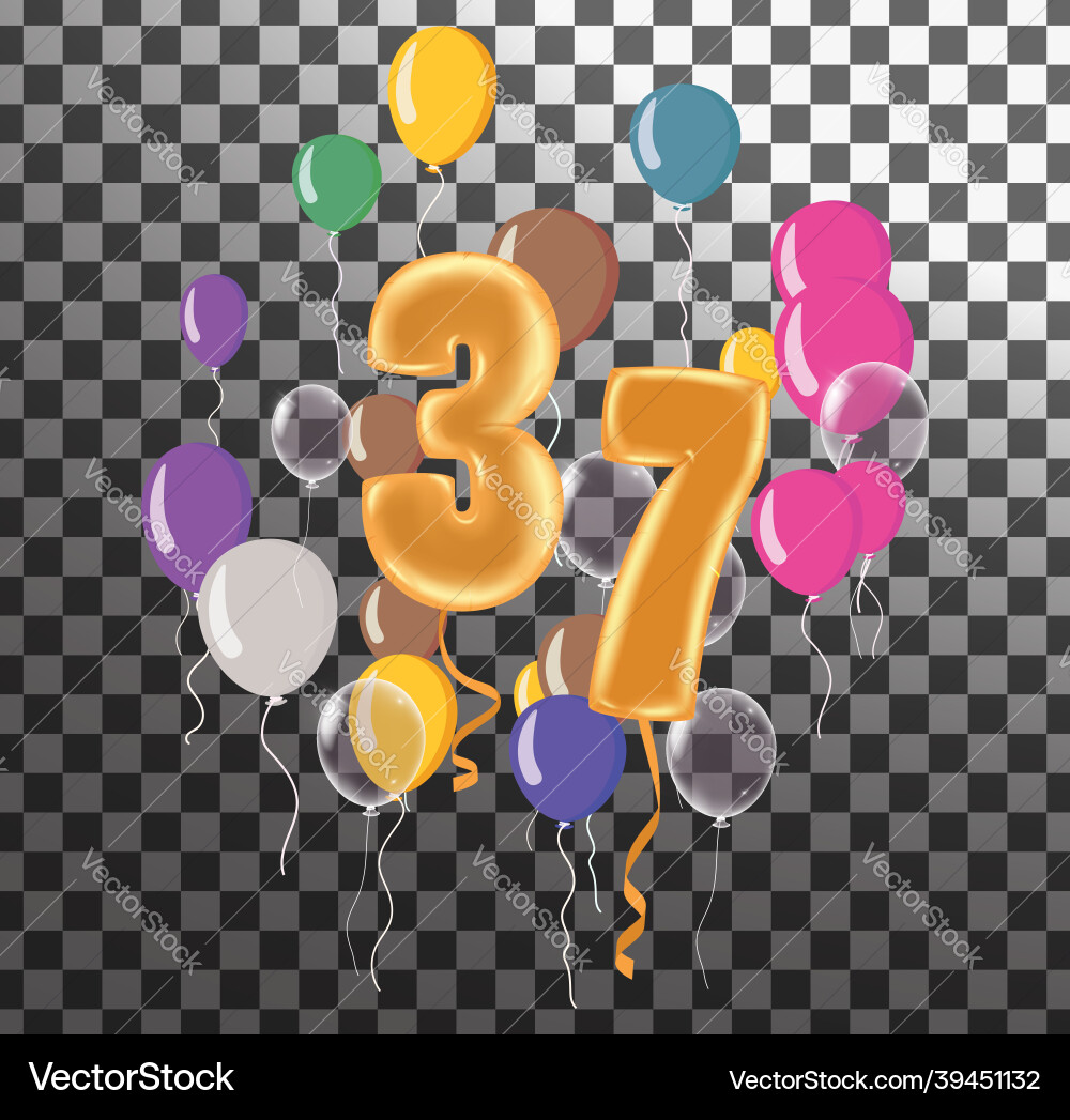 Happy birthday thirtyseven year fun celebration Vector Image