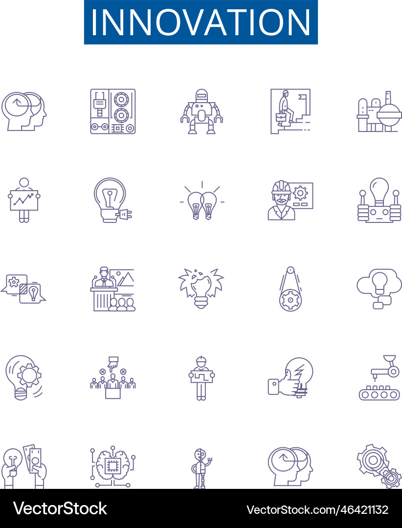Innovation line icons signs set design collection Vector Image