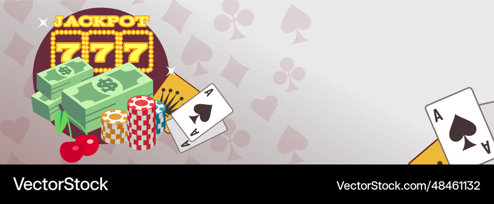 Jackpot banner template casino gambling Royalty Free Vector