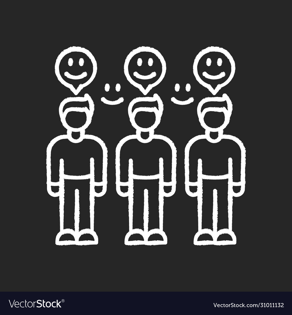 Loyal audience chalk white icon on black Vector Image Loyal audience chalk white icon on black Vector Image