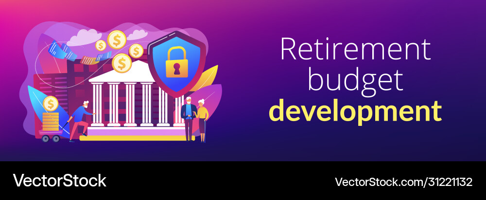Retirement investments concept banner header Vector Image
