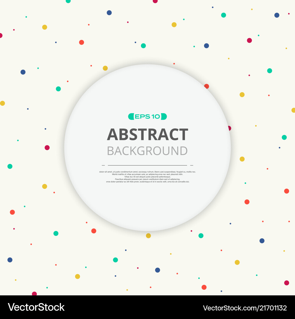 Round space of text in colorful splash dot Vector Image