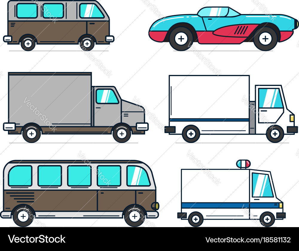 Set cartoon car on white background best Vector Image
