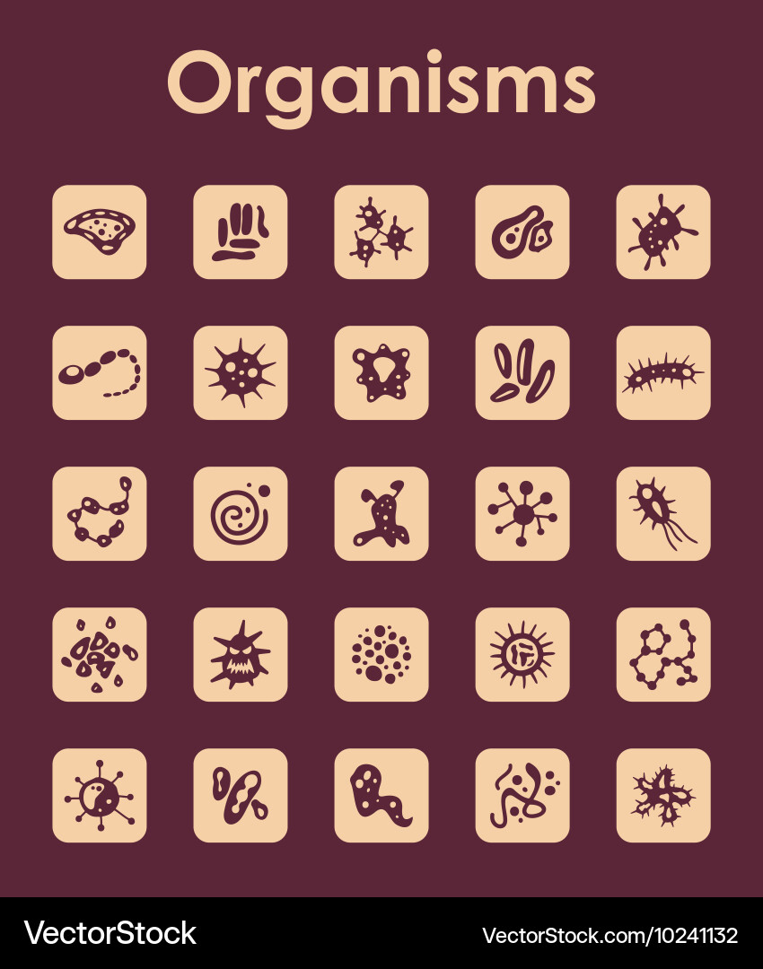 Set of organisms simple icons Royalty Free Vector Image