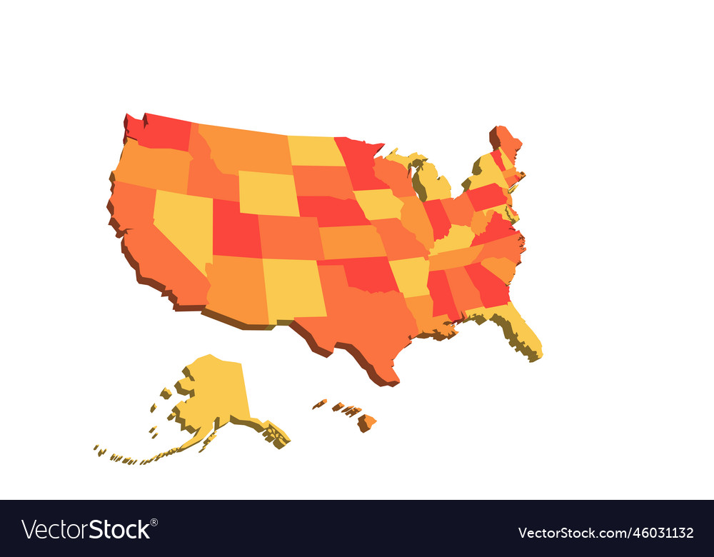 United states of america political map Royalty Free Vector