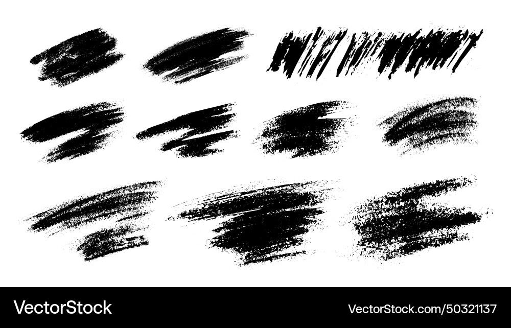 Artistic pencil brush strokes collection Vector Image