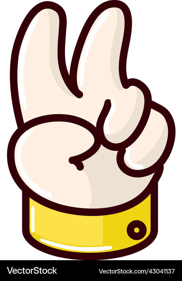 Cartoon peace and love hand Royalty Free Vector Image