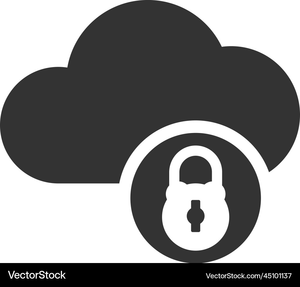 Cloud lock icon Royalty Free Vector Image - VectorStock