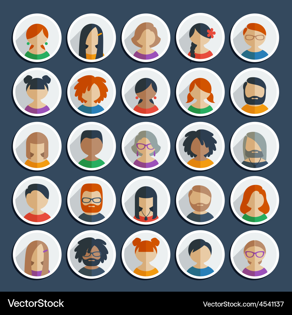 Collection of 25 user icons Royalty Free Vector Image