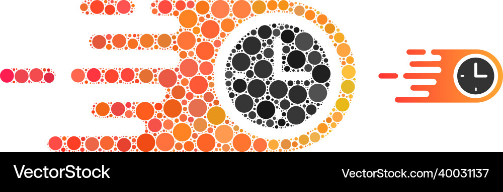 Fast clock mosaic of small circles Royalty Free Vector Image