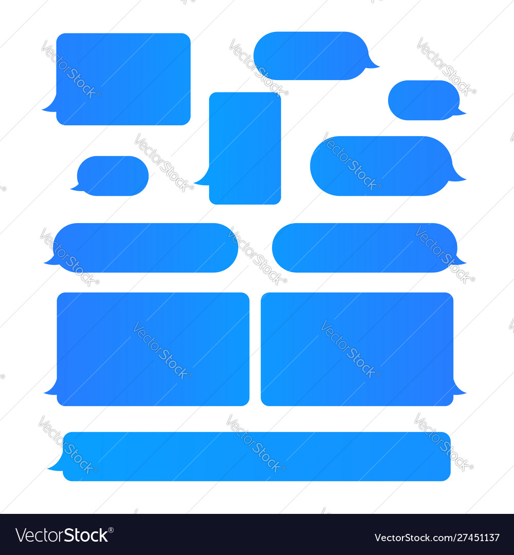 Flat blue messages bubbles icon Royalty Free Vector Image