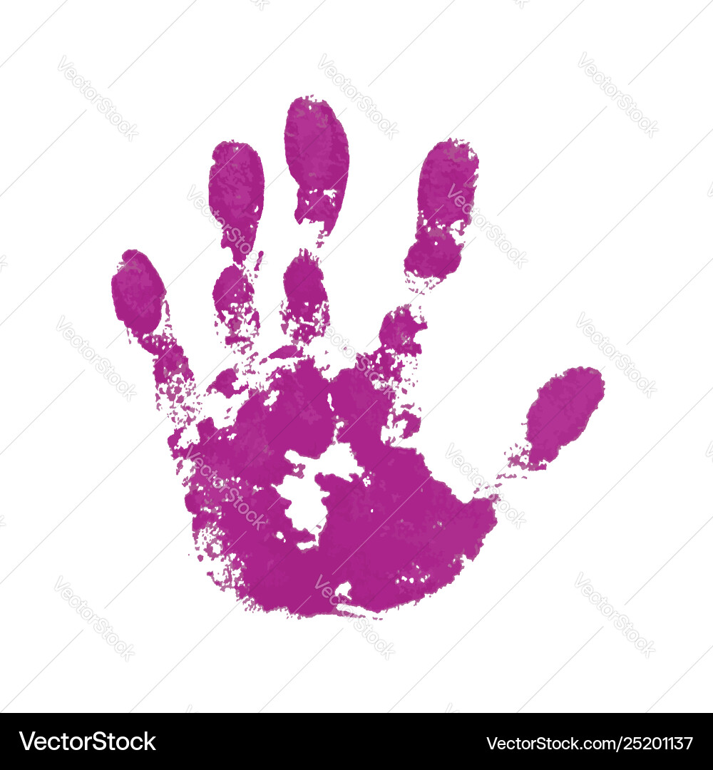 Hand paint print isolated white background pink Vector Image