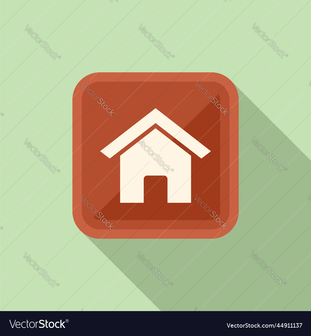 House Button Icon Flat Computer Interface Vector Image
