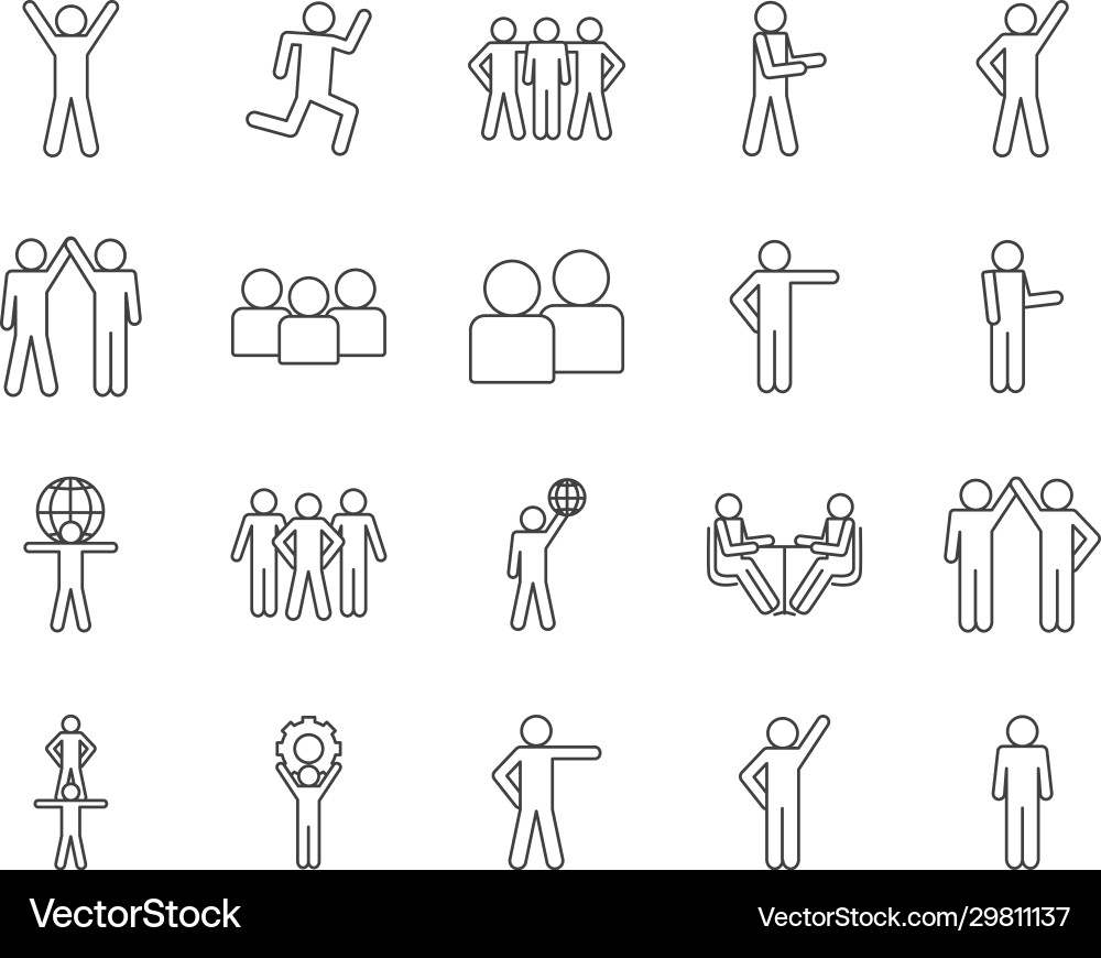 Isolated avatars line style icon set design Vector Image