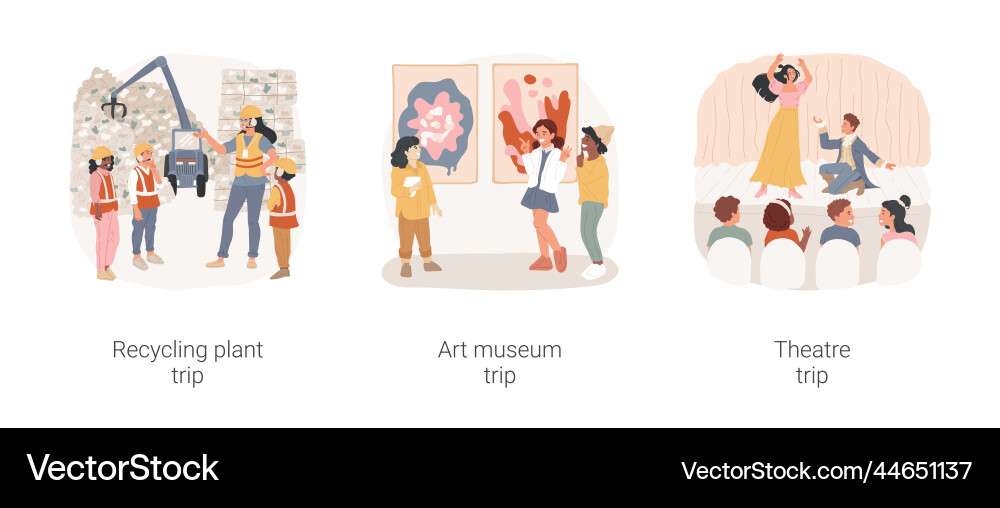 Middle school field trips isolated cartoon Vector Image