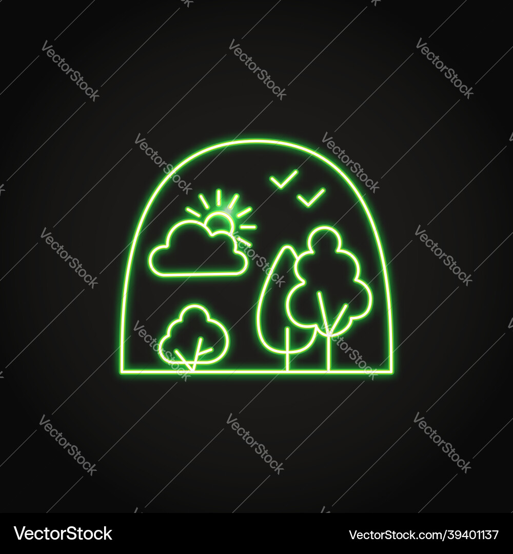 Neon ecosystem and environment icon in line style Vector Image