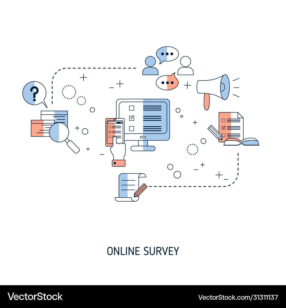 Online survey concept survey concept Royalty Free Vector