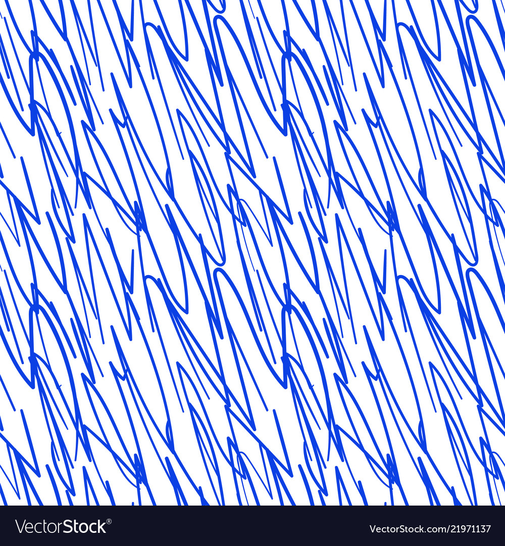 Seamless pattern with the handwritten blue lines Vector Image