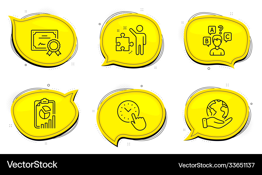 Strategy time management and report icons set Vector Image