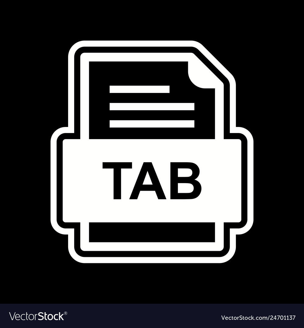 Tab file document icon Royalty Free Vector Image