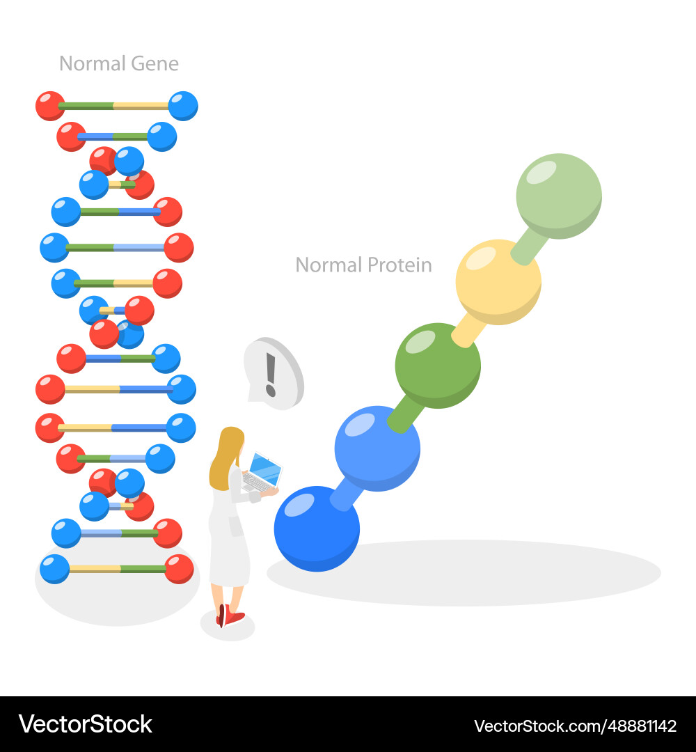 3d isometric flat of genetic Royalty Free Vector Image