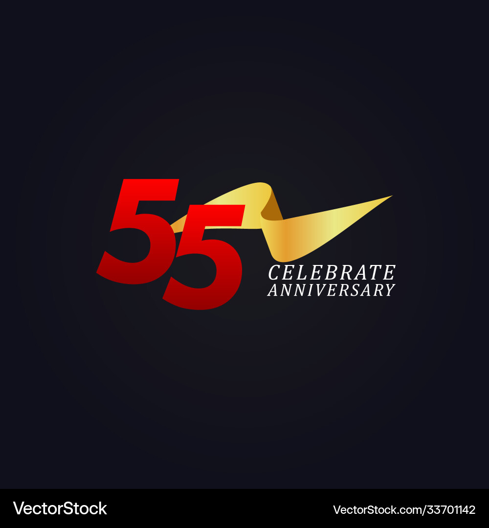 55 years anniversary celebration elegant gold Vector Image