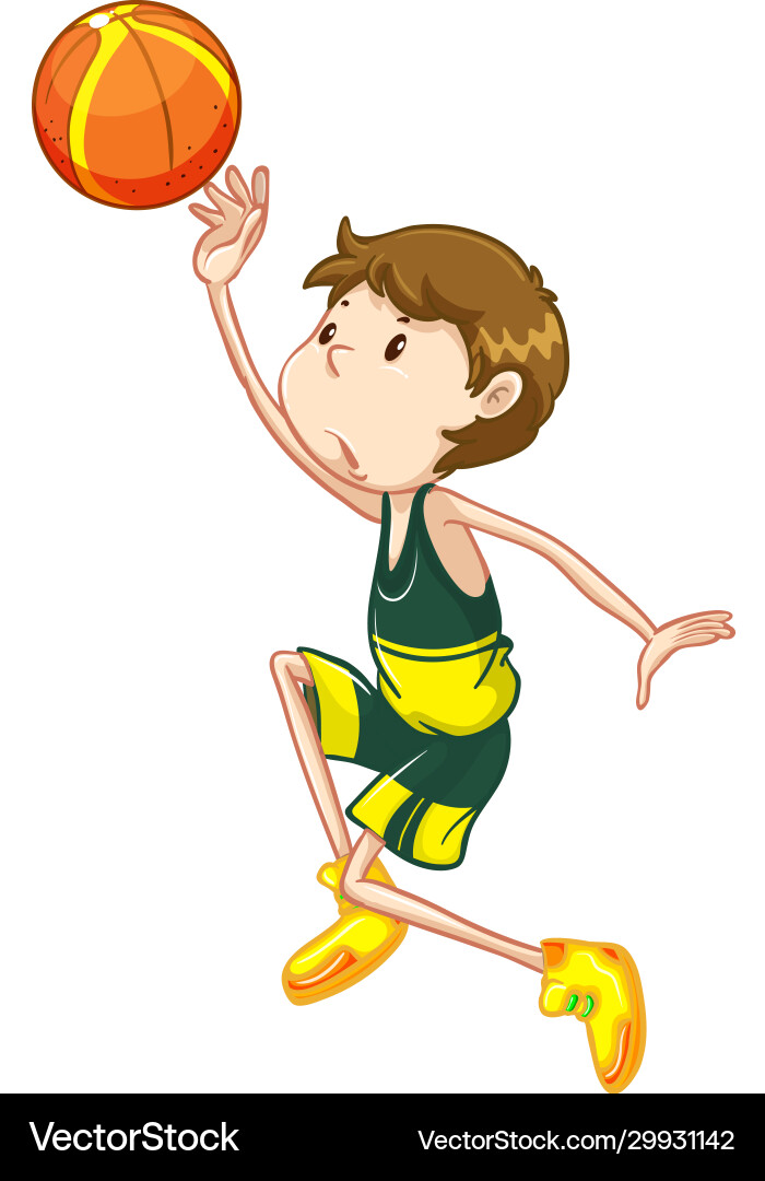 Athlete playing basketball on white background Vector Image