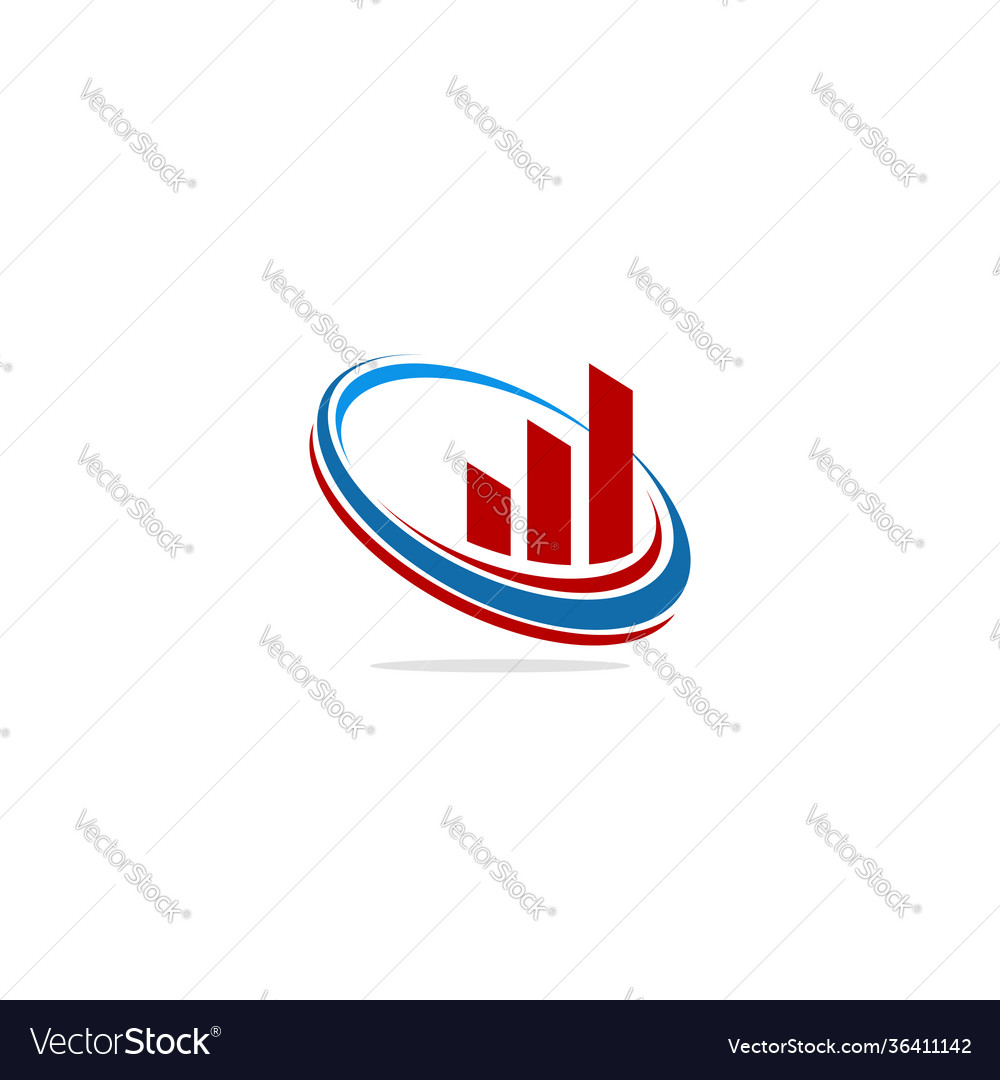 Business chart building logo Royalty Free Vector Image