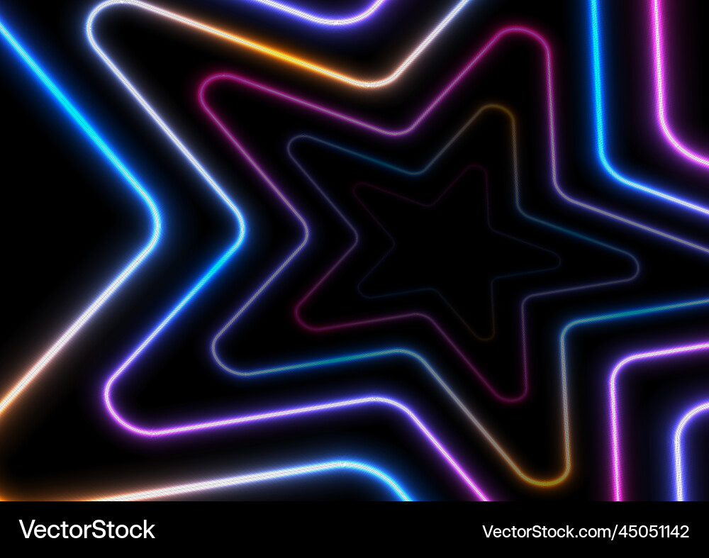 Colorful glowing neon stars abstract background Vector Image