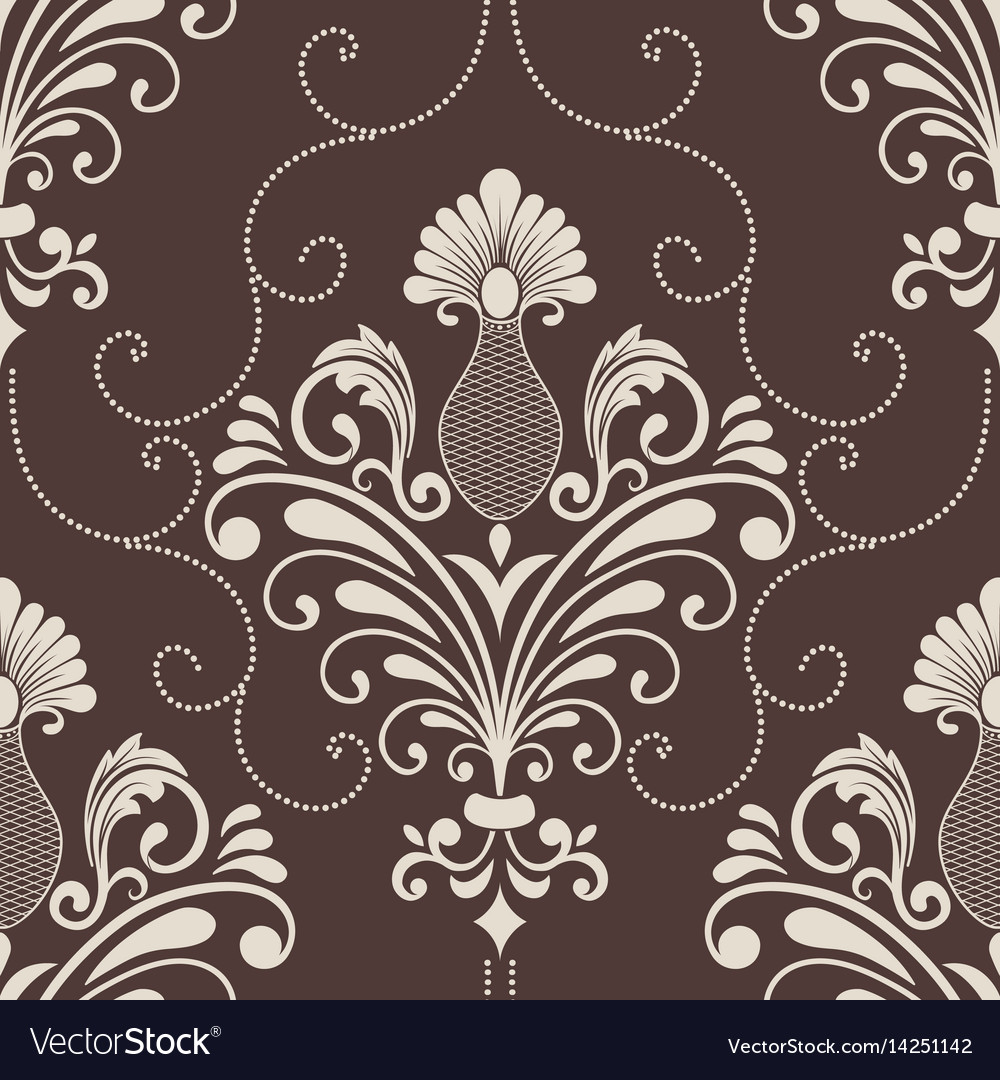 Damask seamless pattern element Royalty Free Vector Image