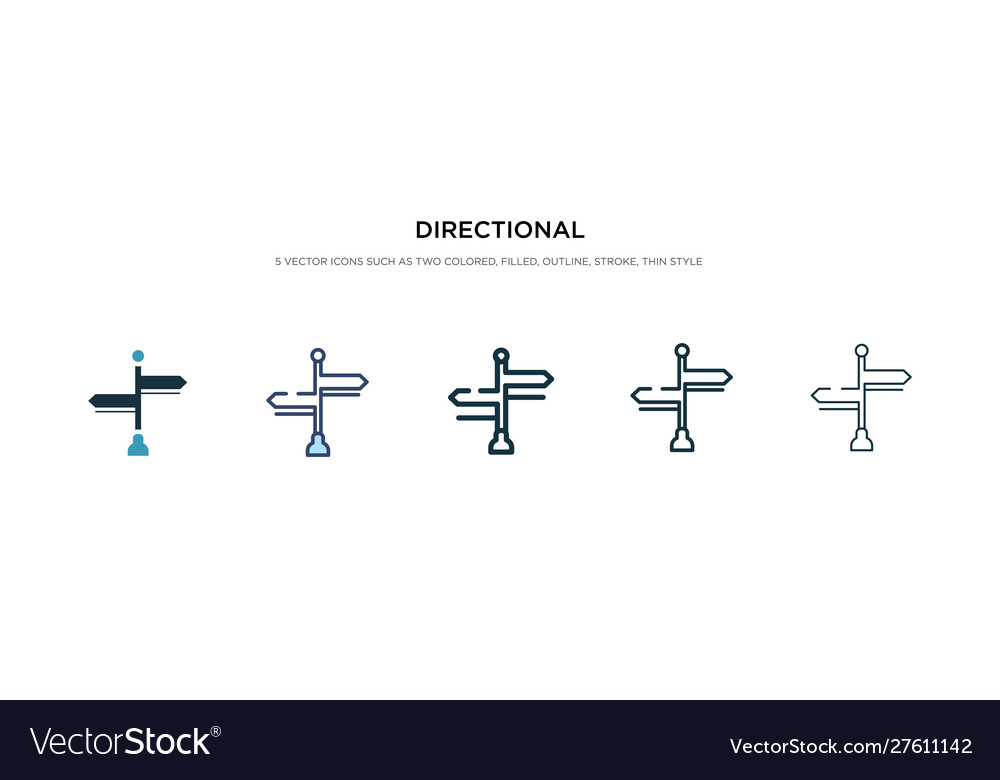 Directional icon in different style two colored Vector Image