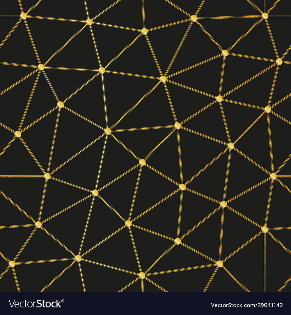 Gold low polygon triangle pattern Royalty Free Vector Image