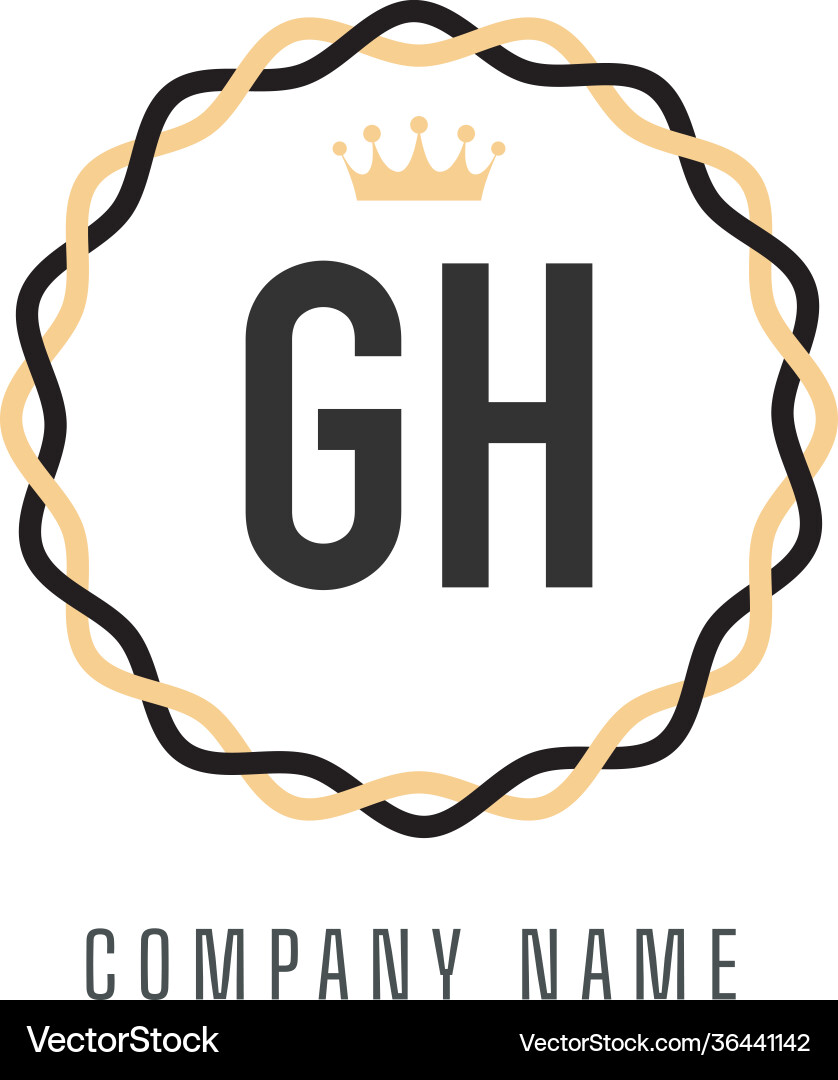 Initial letter gh king logo concept vintage Vector Image