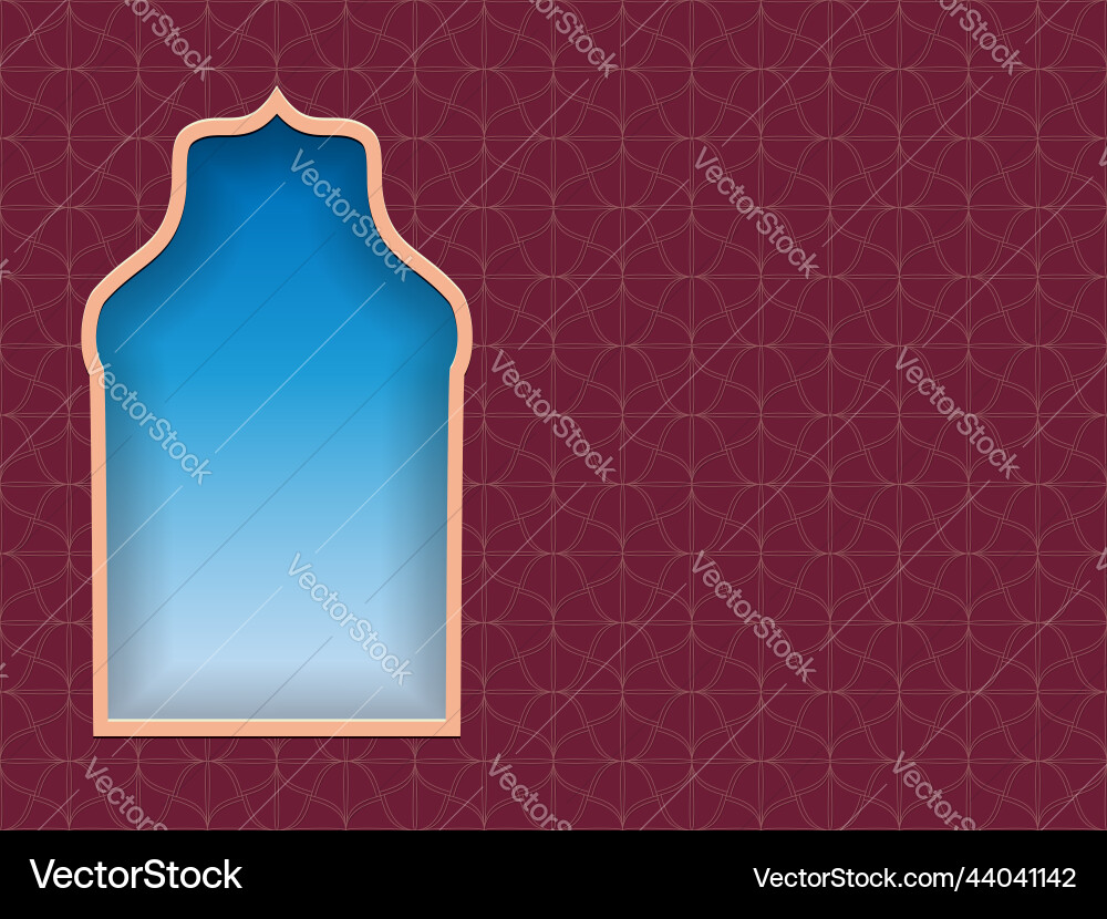 Islam theme card with arabic window or gates Vector Image