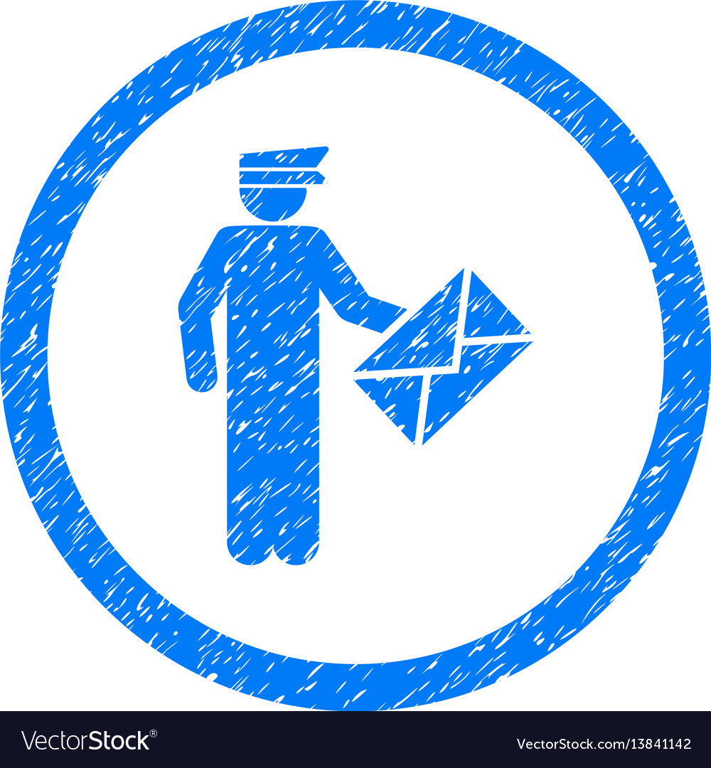 Postman rounded grainy icon Royalty Free Vector Image