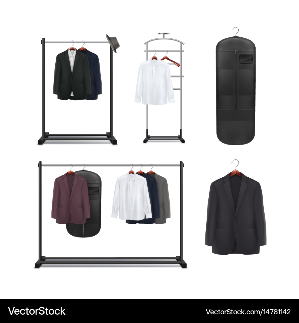 Set of clothes racks Royalty Free Vector Image