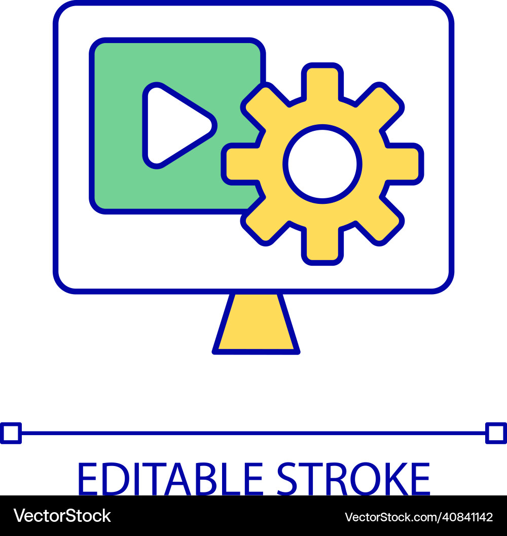 Video settings rgb color icon Royalty Free Vector Image