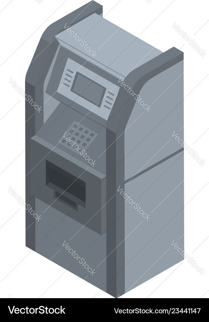 Bank atm icon isometric style Royalty Free Vector Image