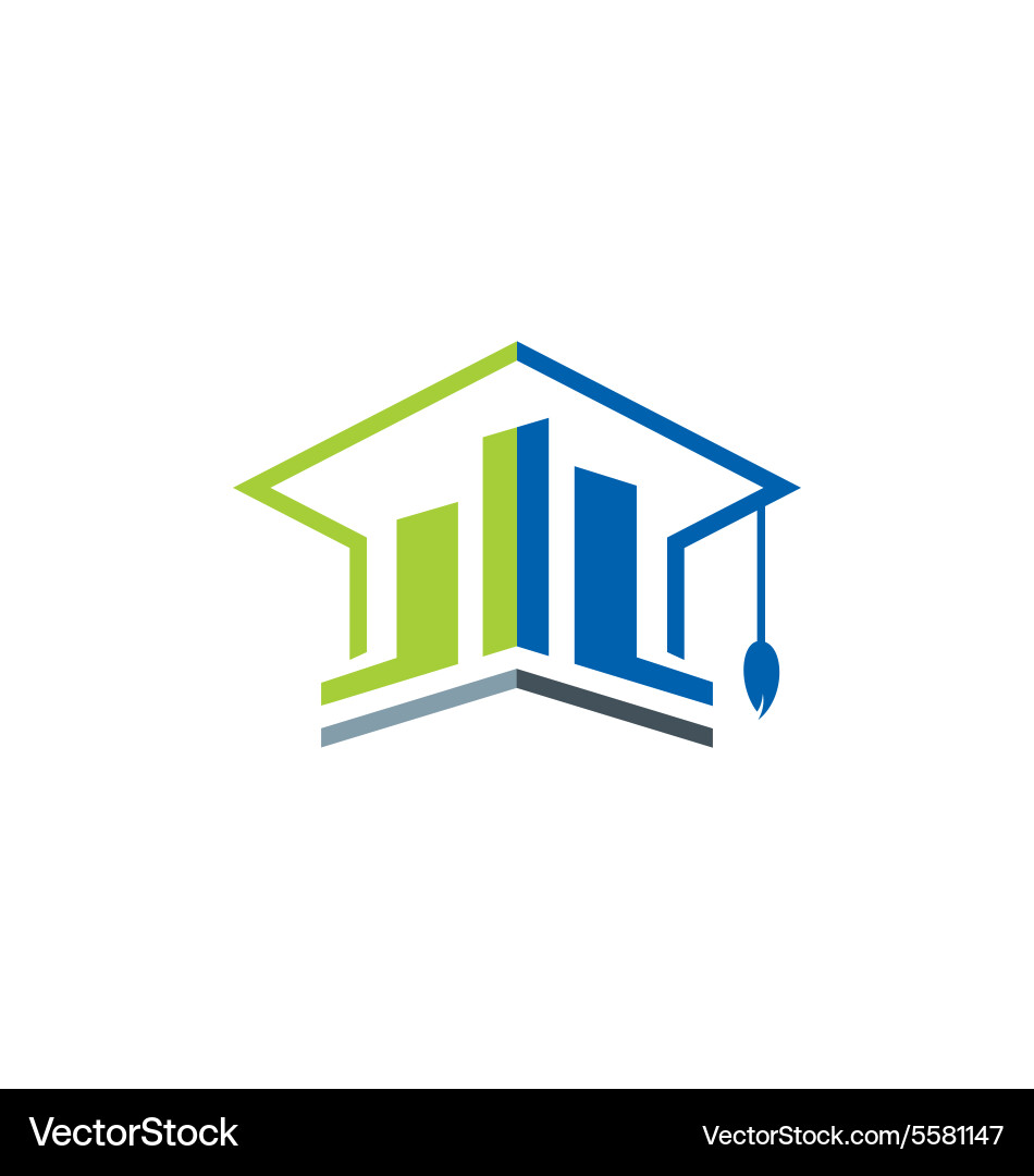 Business education graduate logo Royalty Free Vector Image