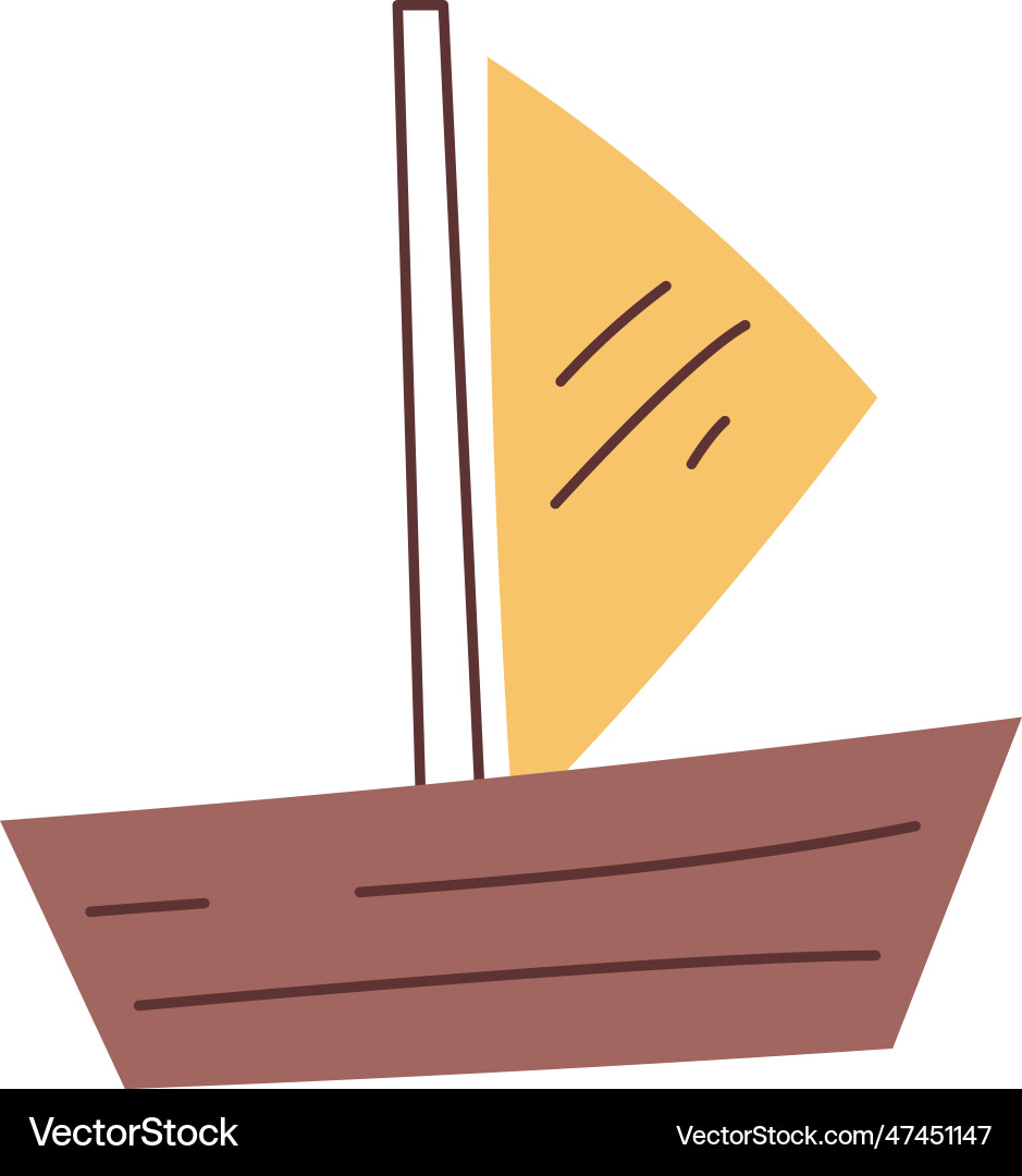 Cartoon wooden ship Royalty Free Vector Image - VectorStock