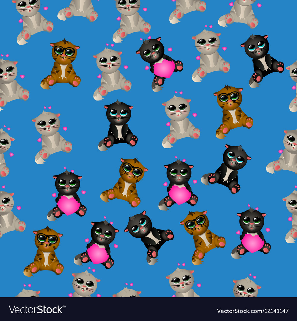 Cute cat pattern Royalty Free Vector Image - VectorStock