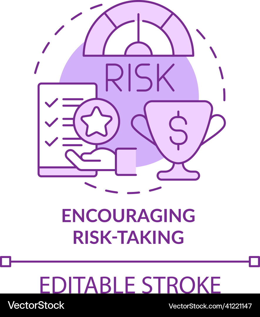 Encouraging risk-taking purple concept icon Vector Image
